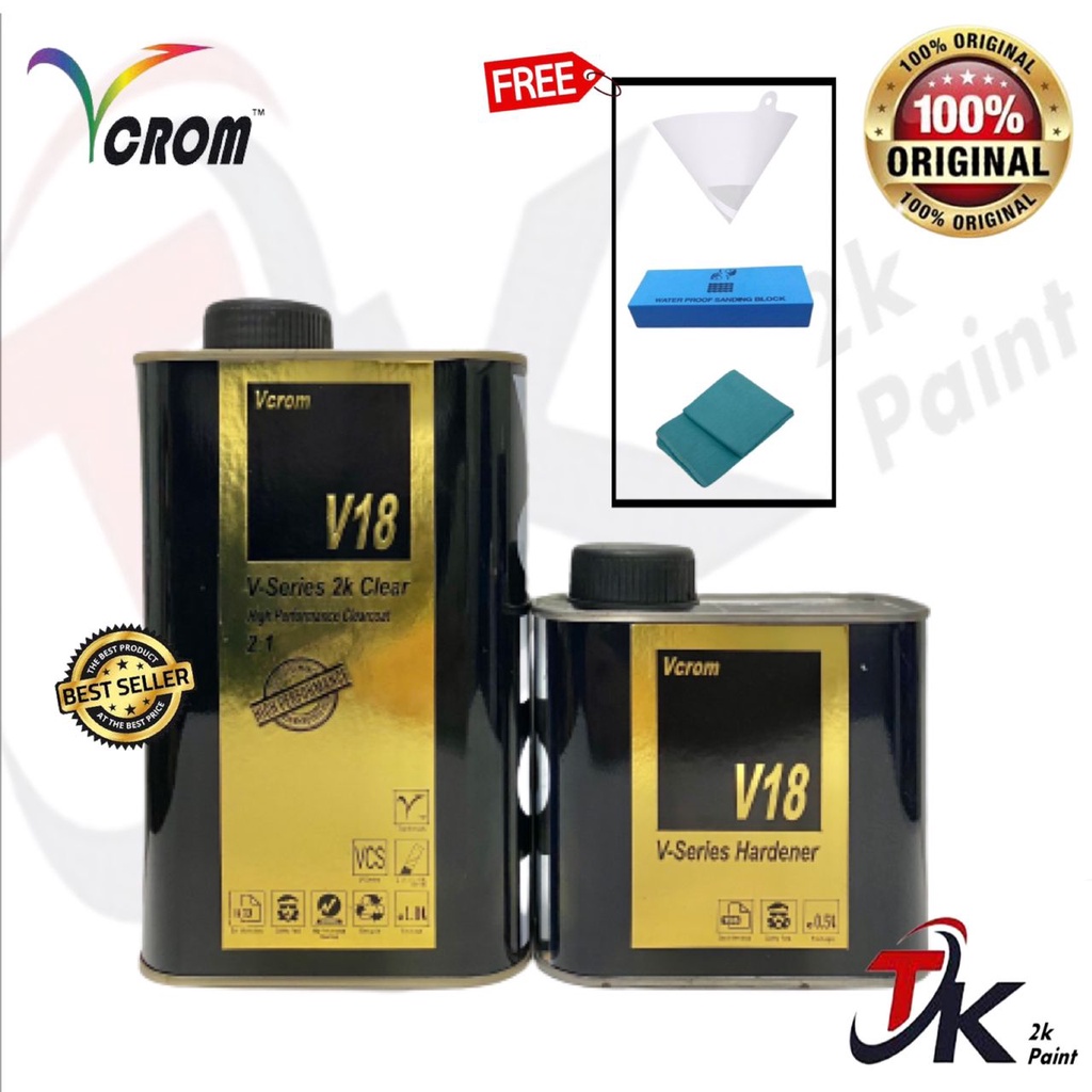 VCROM V18 V-SERIES 2K CLEAR HIGH PERFORMANCE CLEARCOAT 2:1 CLEAR ...