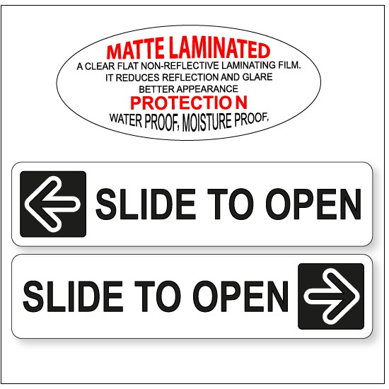 PUSH, PULL, SLIDE TO OPEN WITH ARROW SIGN, TOLAK, TARIK, LONG LASTING ...