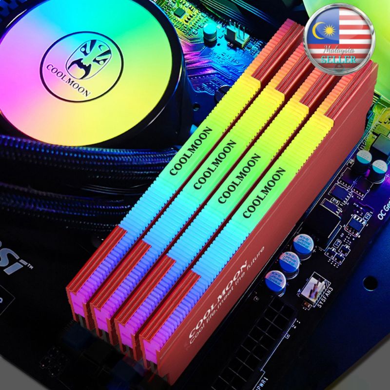 🇲🇾 COOLMOON CM-RA1 ARGB Memory RAM Cooler DDR Heatsink DIY PC Game MOD DDR3 DDR4 ASUS Aura Sync ...