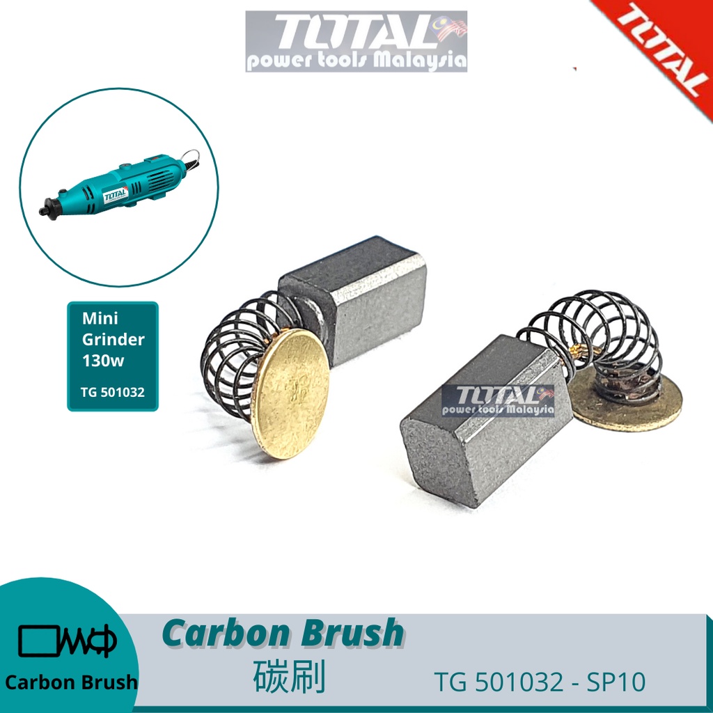 TOTAL 碳刷 Carbon Brush SP-6 for - TG501032 Mini Grinder 130w | Shopee ...