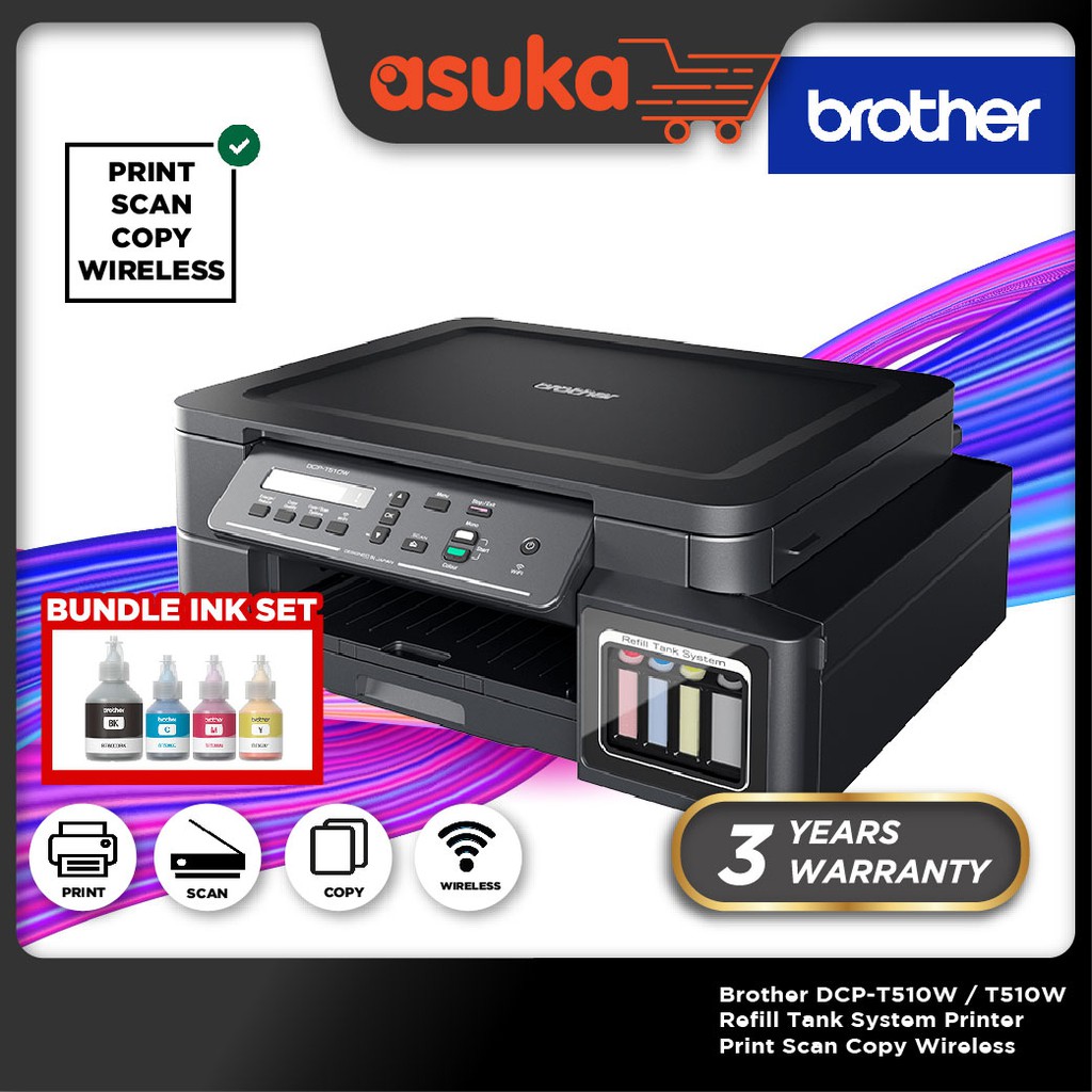 Brother DCP-T510W / T510W Refill Tank System Printer -Print Scan Copy ...