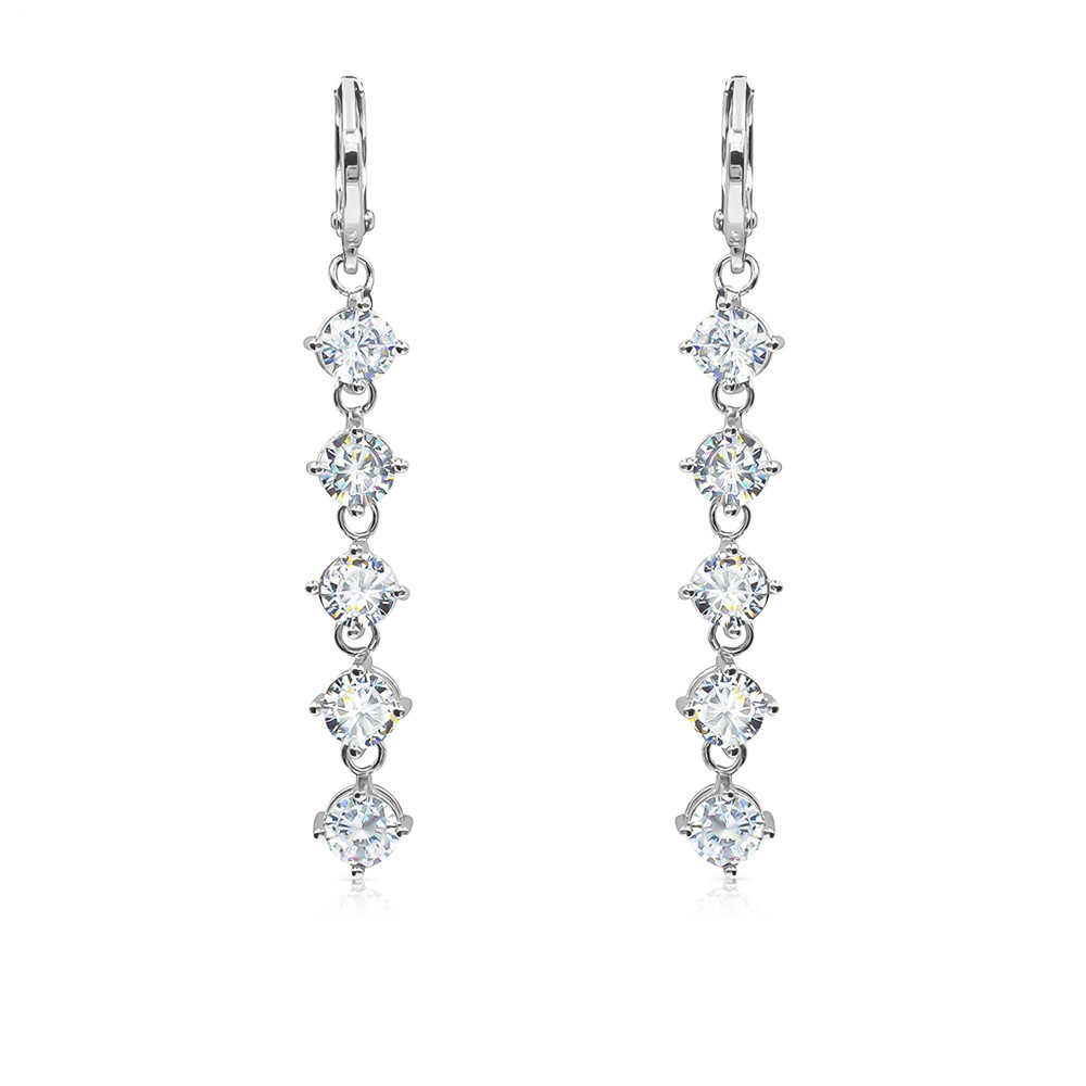 SO SEOUL Athena Quintuple Diamond Simulant Cubic Zirconia Long Dangling ...