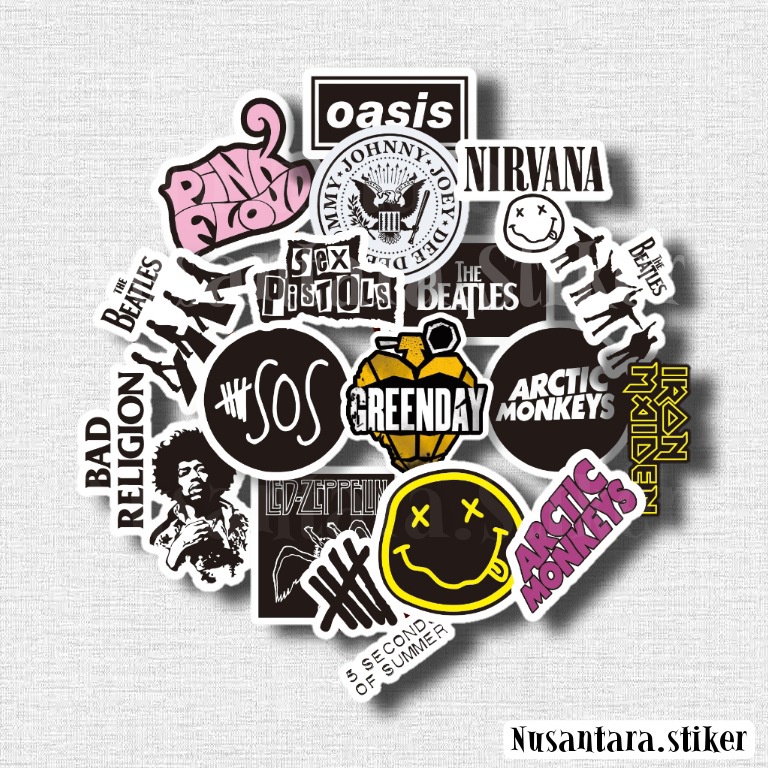 Sticker AESTHETIC CASE HANDPHONE LAPTOP TUMBLR Sticker BAND ROCK N ROLL ...
