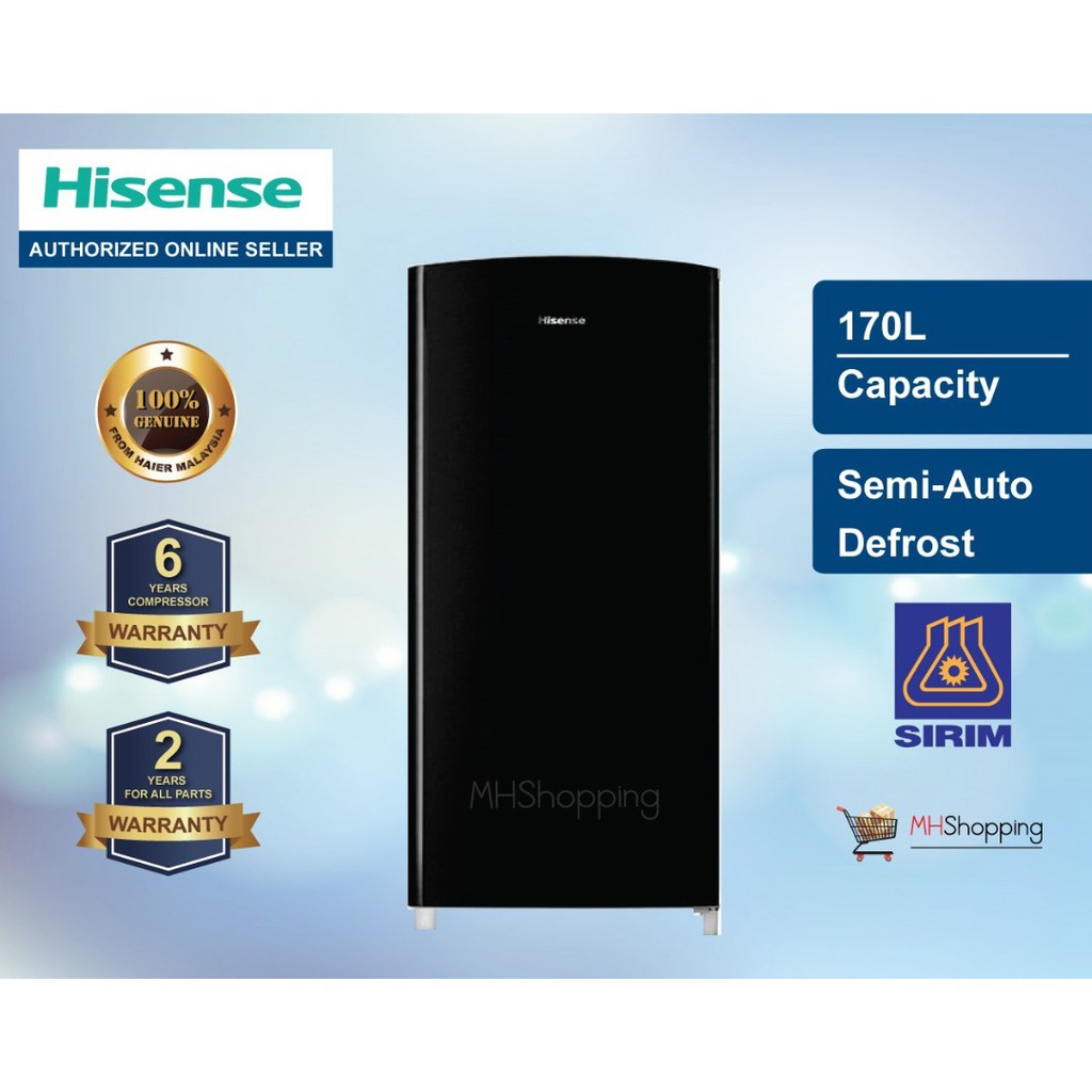 Hisense (170L) Single Door Fridge (RR196D4ABM) | Shopee Malaysia