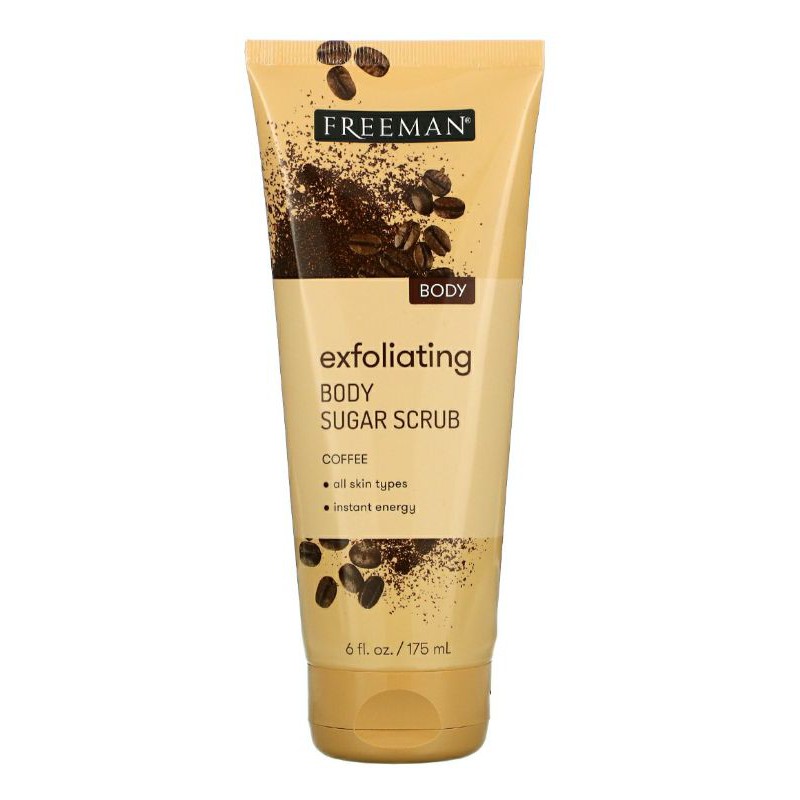 Freeman Beauty Exfoliating Body Sugar Scrub, Coffee, 6 fl oz (175 ml ...
