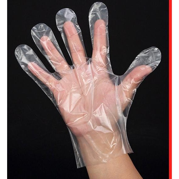 [READY STOCK] 100pcs Disposable Plastic Hand Glove Free Size / Sarung ...