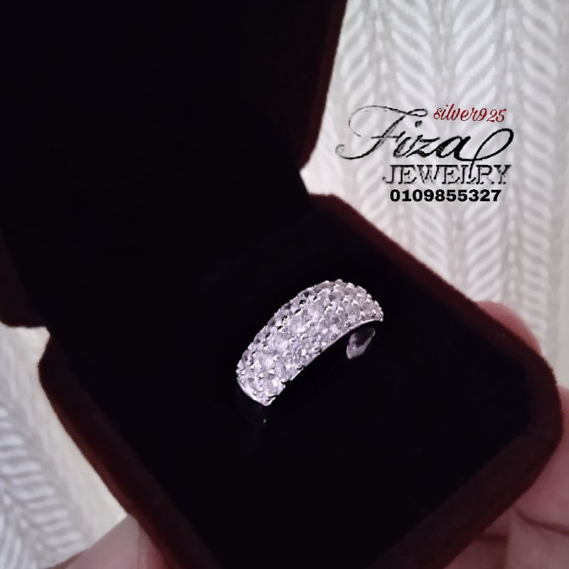 cincin perempuan permata putih silver 925, cincin siover perempuan ...