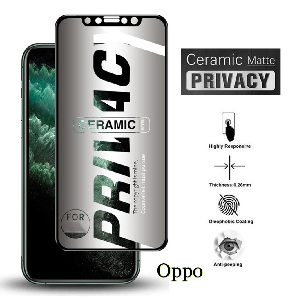 Ceramic Matte Privacy Oppo A59 F1S F7 F9 A5S A12 A7 F11 RENO 2 2F 3 A91 ...