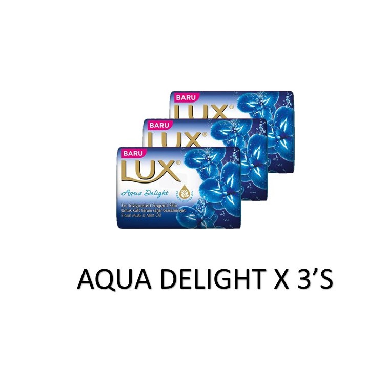 Lux Bar Soap 70g x 3's soft touch/aqua sparkles/magical spell/velvet touch/bright impress ...