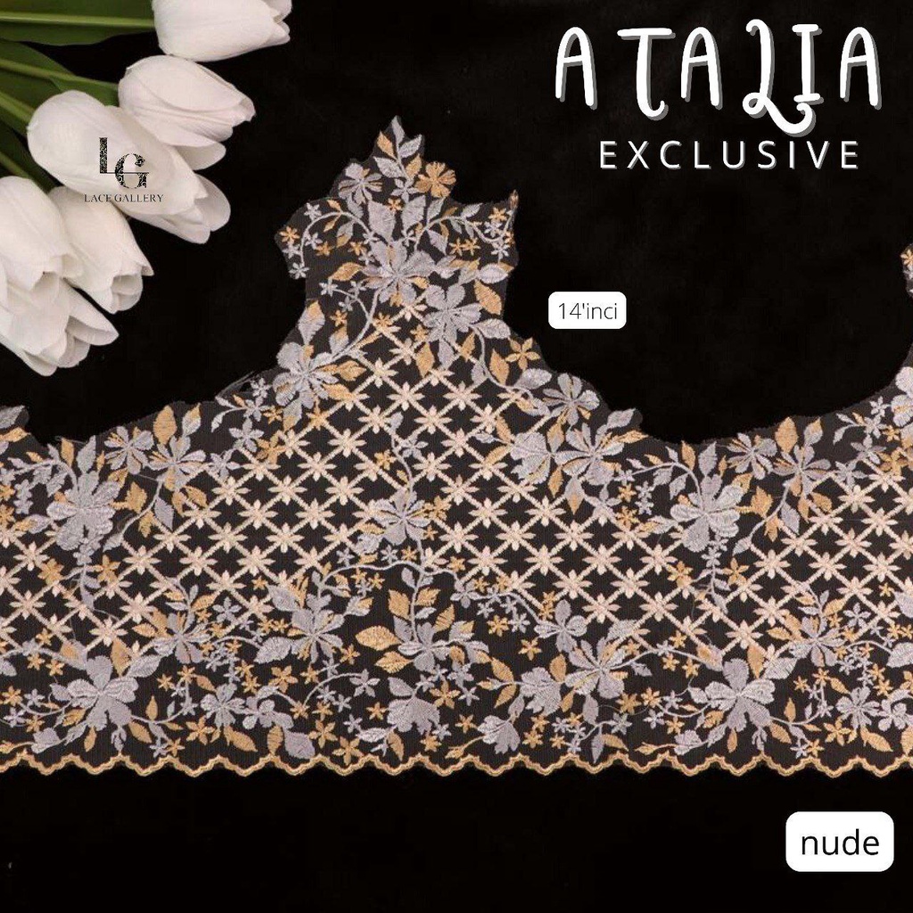 🔥0.5M| ATALIA EXCLUSIVE BORDER LACE BAJU RENDA KAIN AKSESORI PAKAIAN ...