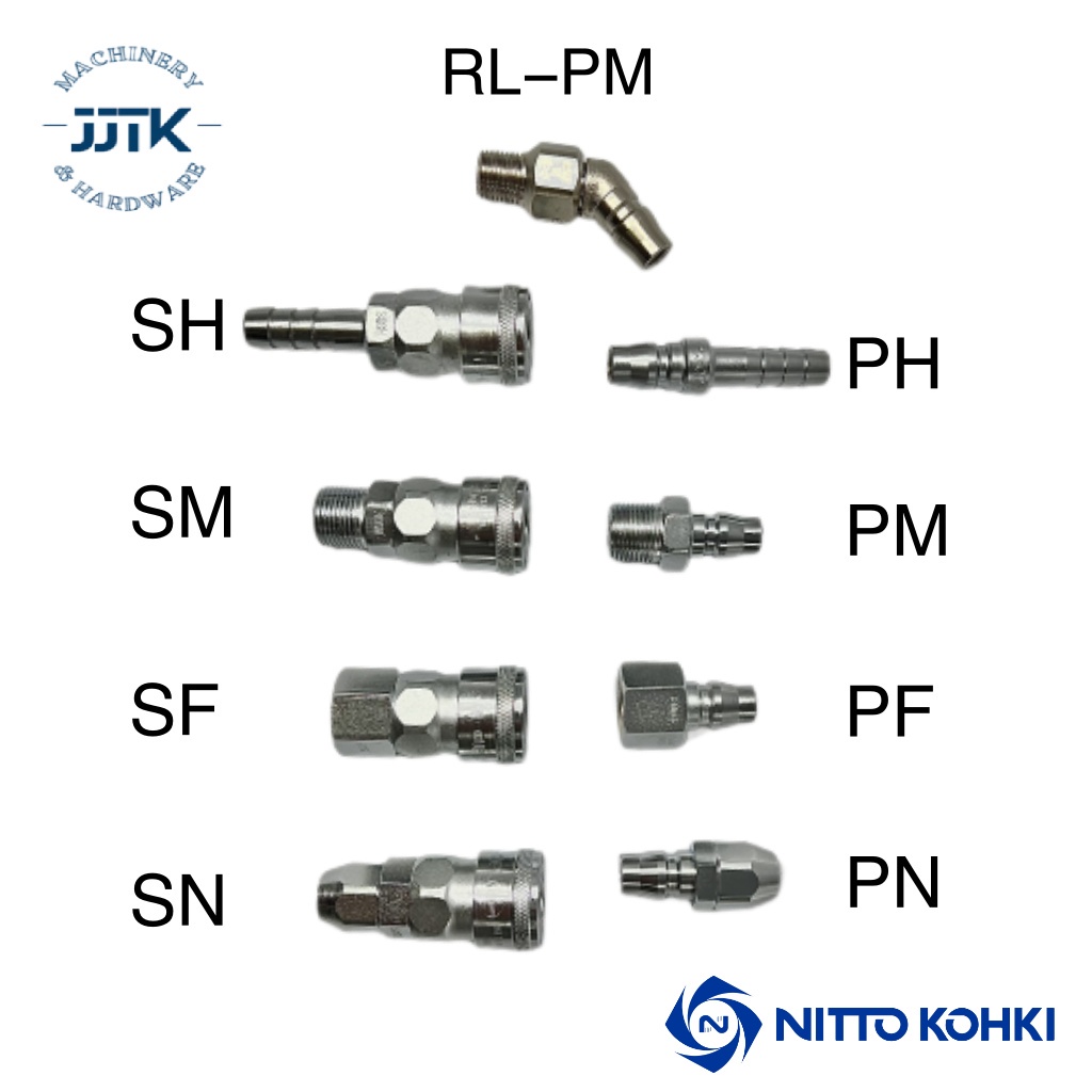 NITTO Pneumatic Air High Coupler/ Nut Coupler Socket & Plug (Made in ...