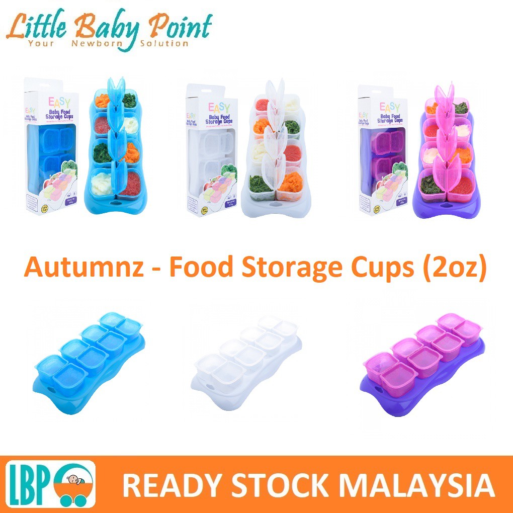 Autumnz - EASY Breastmilk Baby Food Storage Cups (2oz), SolidFood cube ...