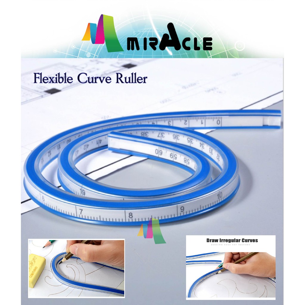 Quality Pembaris Lengkung Fleksibel Flexible Curve Ruler (30cm / 40cm ...