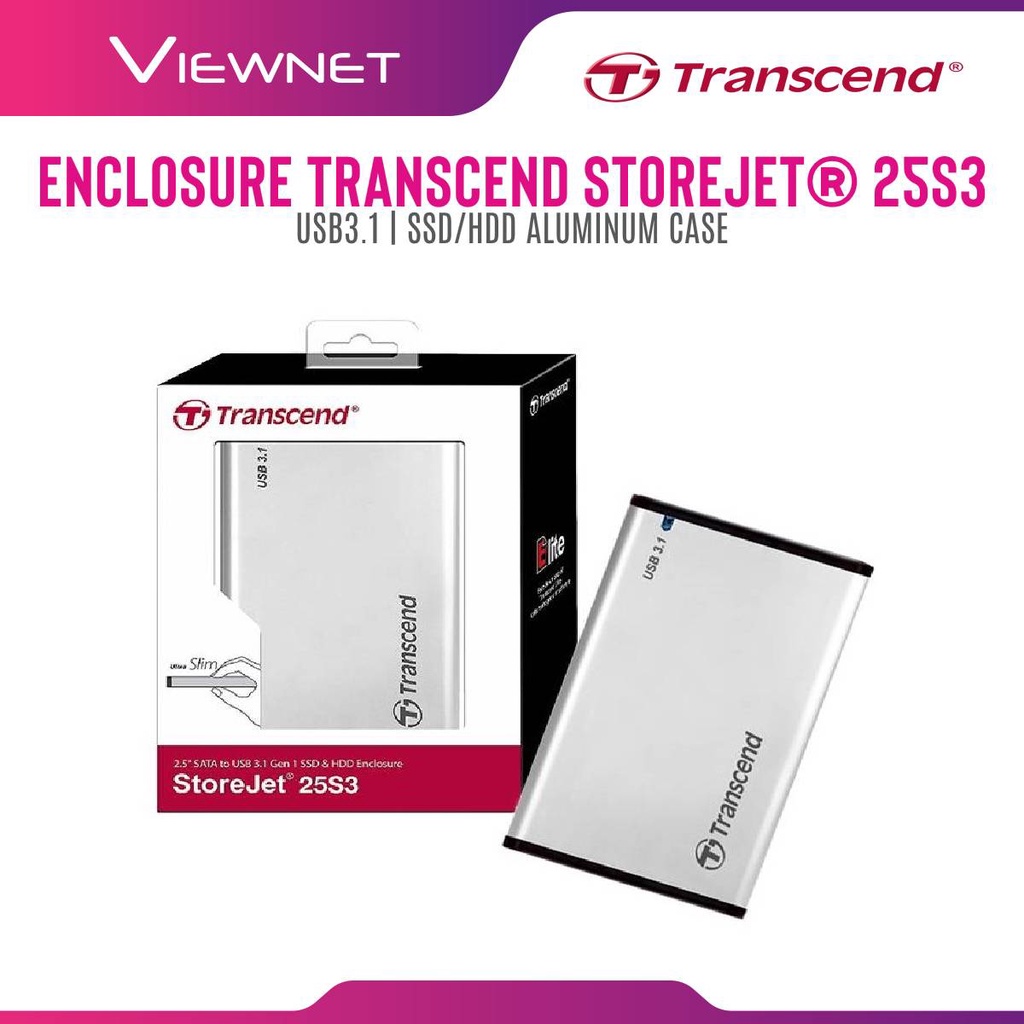TRANSCEND STOREJET® 25S3 2.5” SSD SOLID STATE DRIVE / HDD HARDDISK HARD ...