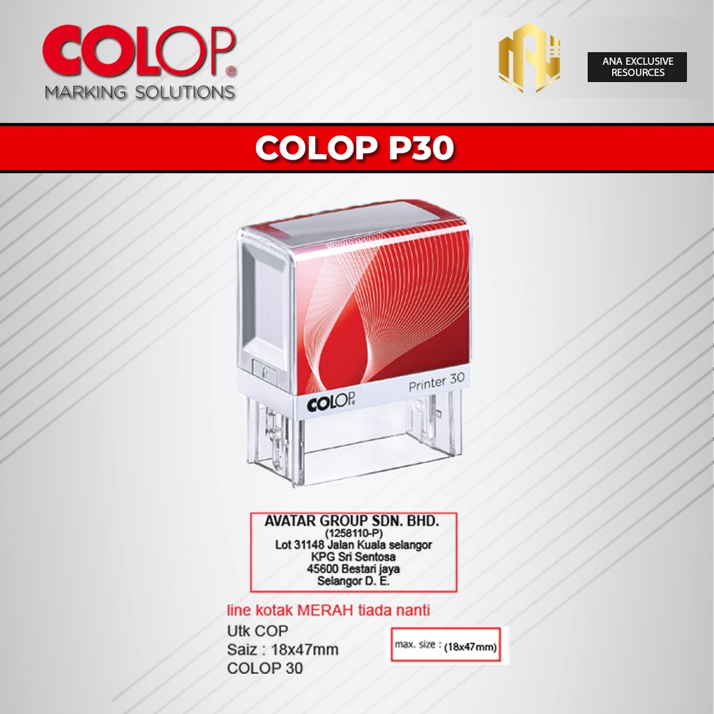 (NO RUBBER / TIADA GETAH) BODY SET ONLY COP COLOP P10 - P60, R17 - R40, POCKET MOUSE STAMP 20 30 ...