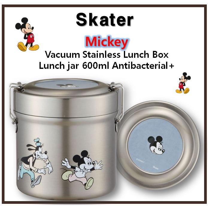 [Skater] Vacuum Stainless Lunch Box Mickey STLB1AG Lunch jar 600ml Antibacterial+ | Shopee Malaysia