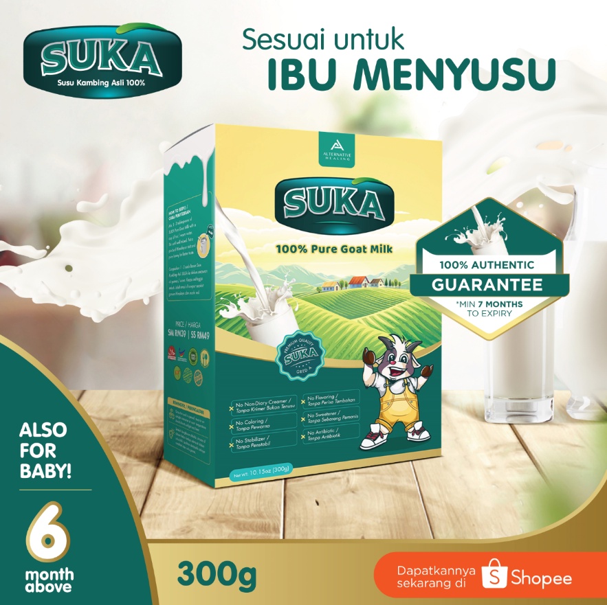 HQ🔥 SUKA SUSU KAMBING ASLI 100% PURE 🐐 (300g) Fresh Goat Milk Powder ...
