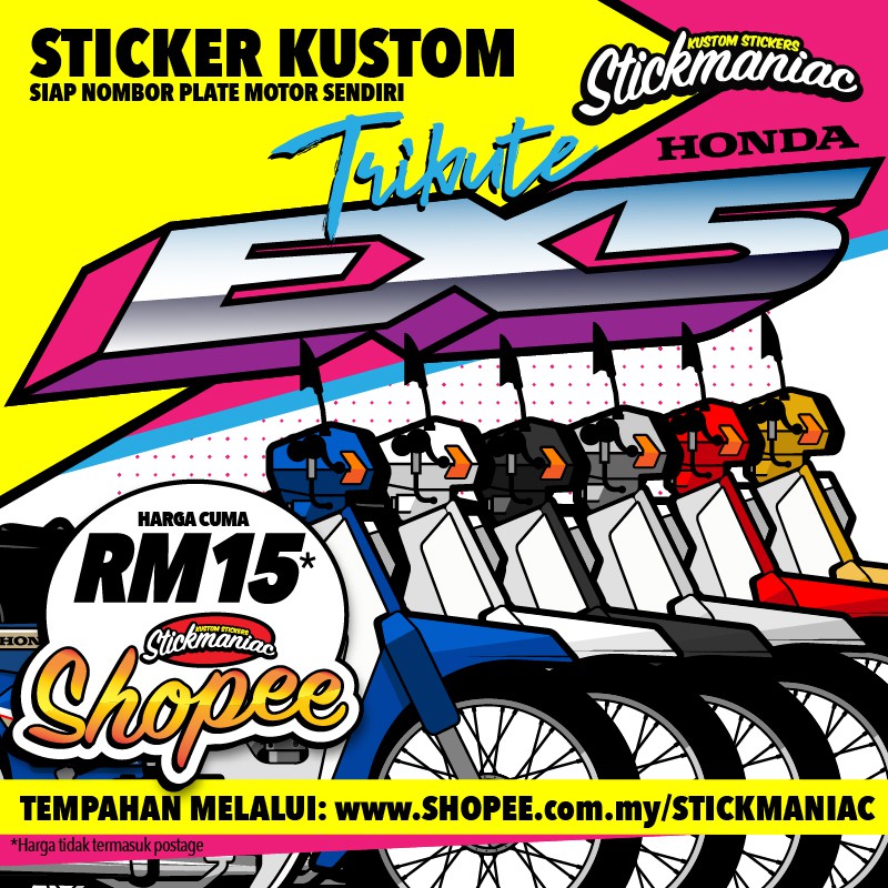 KUSTOM STICKER EX5 SIAP NOMBOR PLATE SENDIRI | Shopee Malaysia