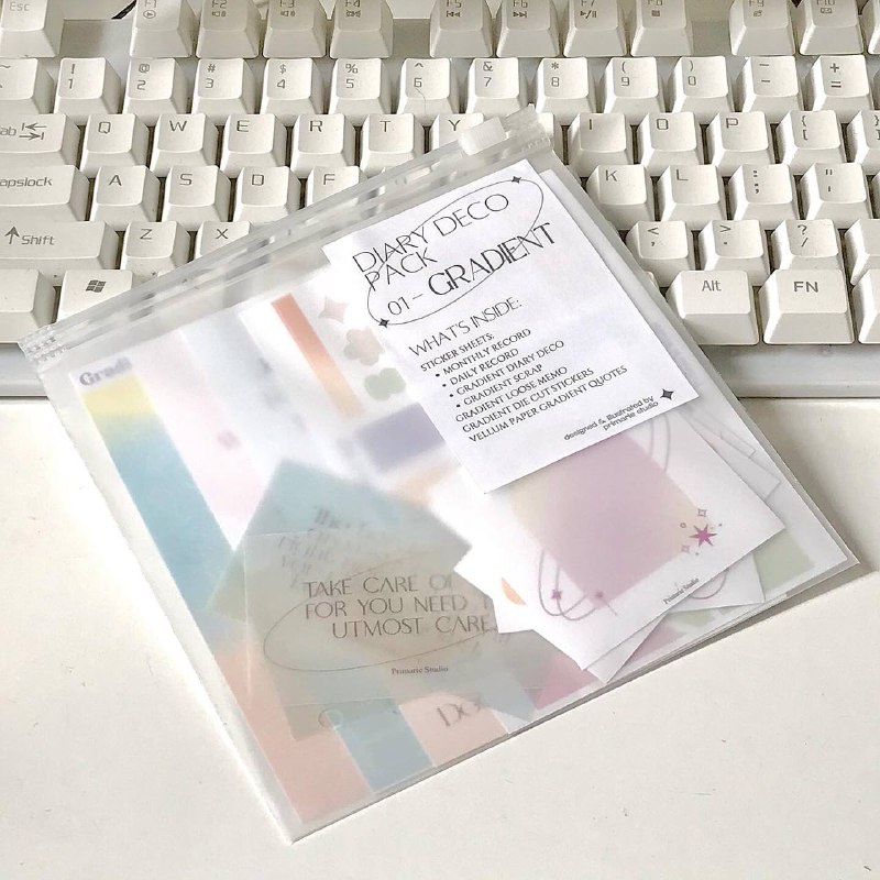 Primarie Studio | Diary Deco Pack 01 - Gradient (deco stickers, journal ...