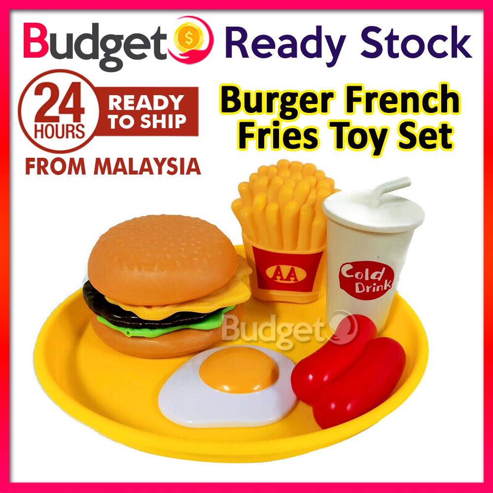 Ready Stock*Burger French Fries Toy Set Fast Food Pretend Play Toy ...