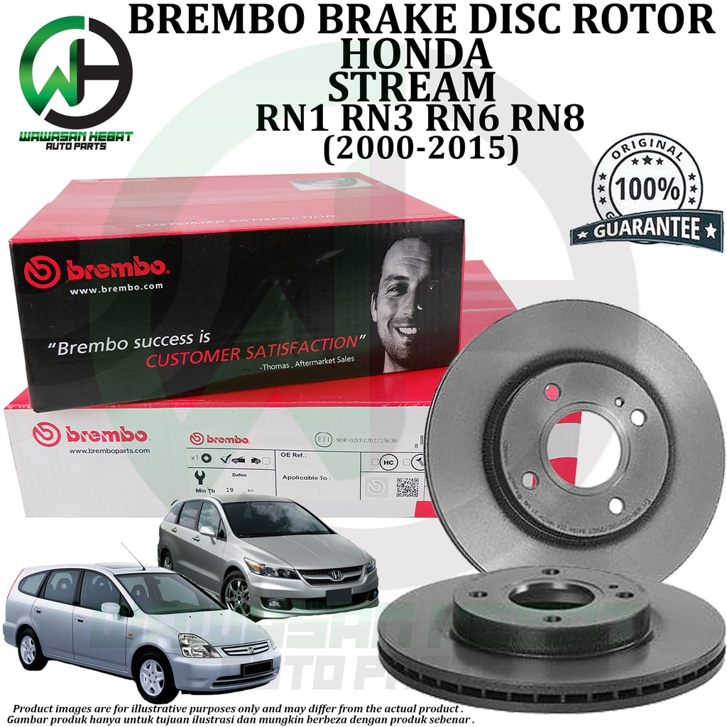 Honda Stream RN1 , RN3 , RN6 , RN8 , RSZ Front / Rear Brake Disc Rotor Brembo [ 1Pair ...