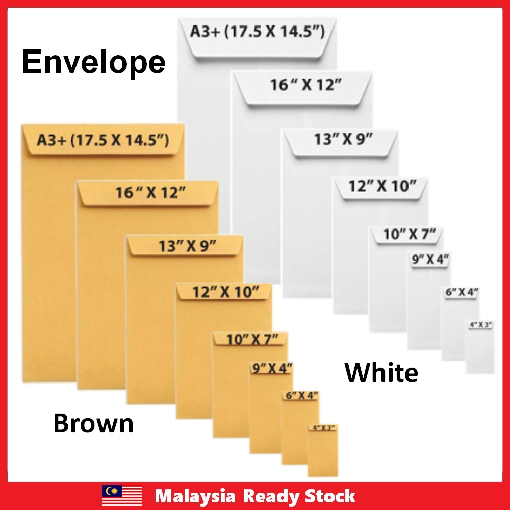 White / Brown Envelope Sampul Surat (A5 / A4 / A3 / 4x9 / 7x10 / 10x15) | Shopee Malaysia
