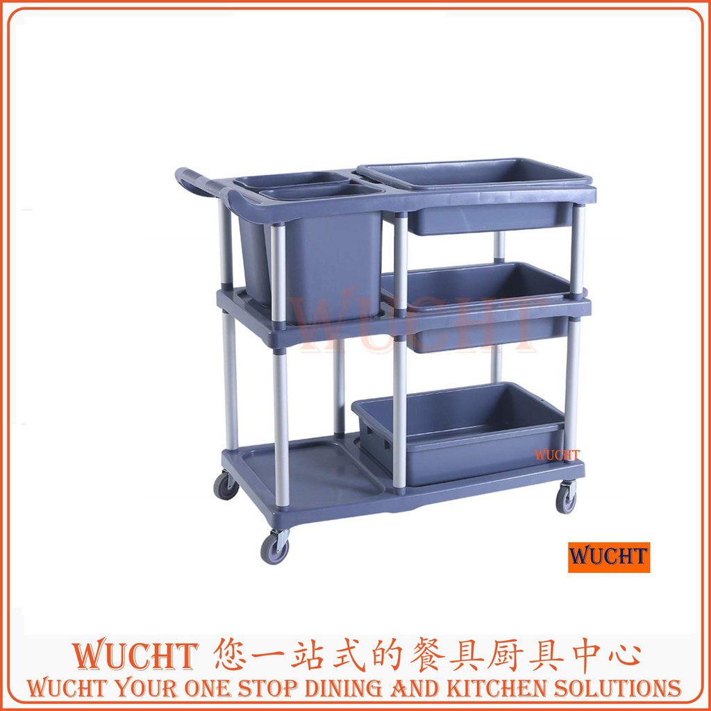【WUCHT】Dish Collector Cart Restaurant Cleaning Trolley Three-Layer ...