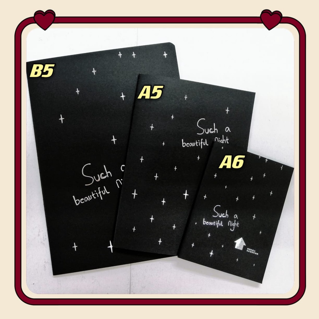 NOTE BOOK 笔记本与记事本 (BLACK) A6 & A5 & B5 28PCS | Shopee Malaysia