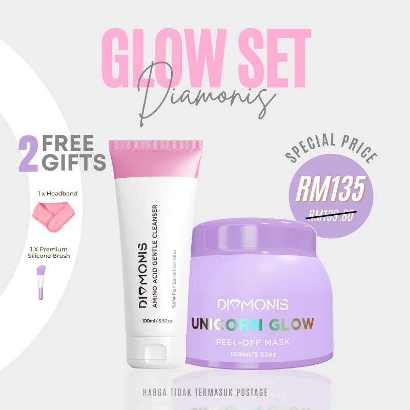 GLOW SET DIAMONIS PEEL OFF MASK + CLEANSER | Shopee Malaysia