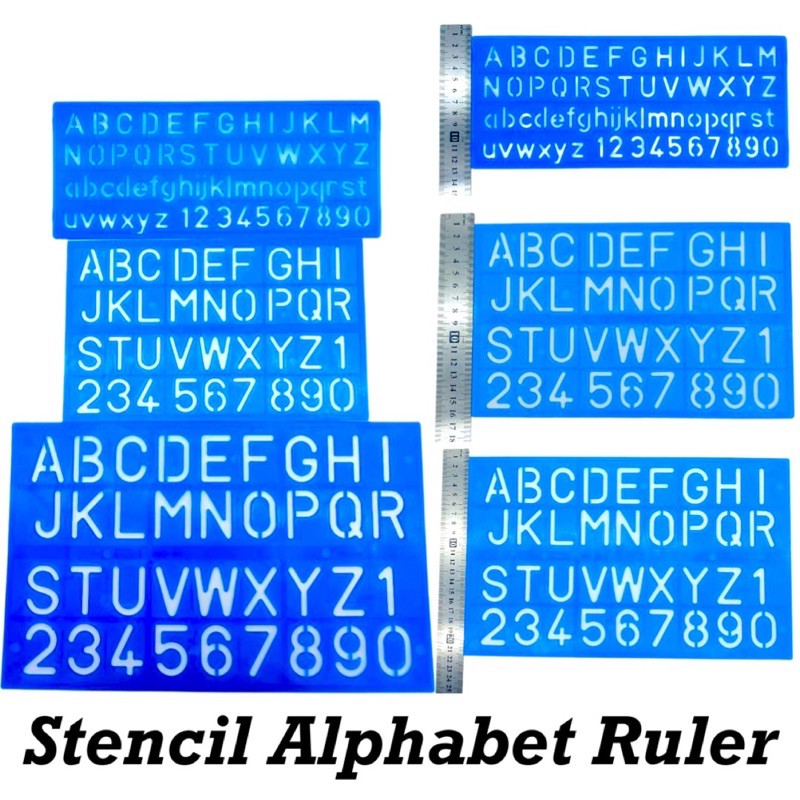 AKINA SAVE 10mm 20mm 30mm 40mm Stencil Ruler Plate Alphabet & Number ...