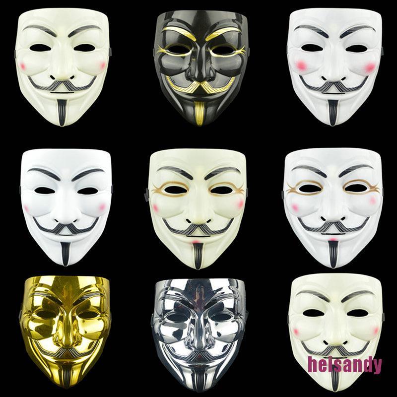 Anonymous Vendetta Halloween mask male scary face half face clown scary ...