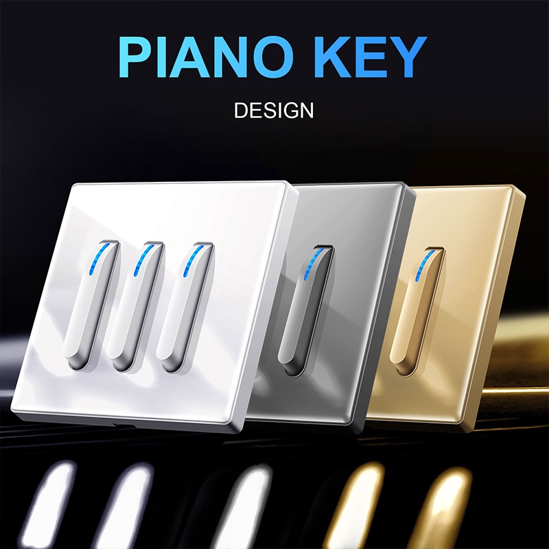 PSSRISE key switch socket 3D tempered glass led indicator button ...