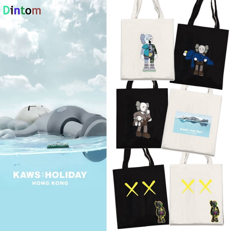 KAWS Bag UNIQLO Elmo Tote Bag Sesame Street Handbag Cartoon Canvas Beg ...