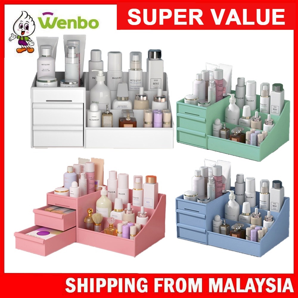 Wenbo Cosmetic storage box desktop drawer large-capacity makeup rack ...