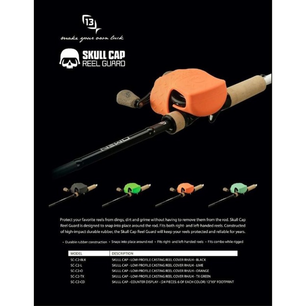13Fishing Skull Cap Reel Guard For Baitcast Reel Low Profile Reel Cover ...