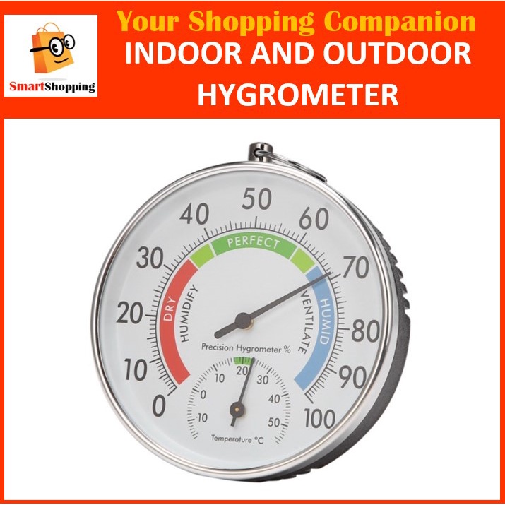 Analog Hygrometer Temperature and Humidity Meter Indoor and Outdoor ...