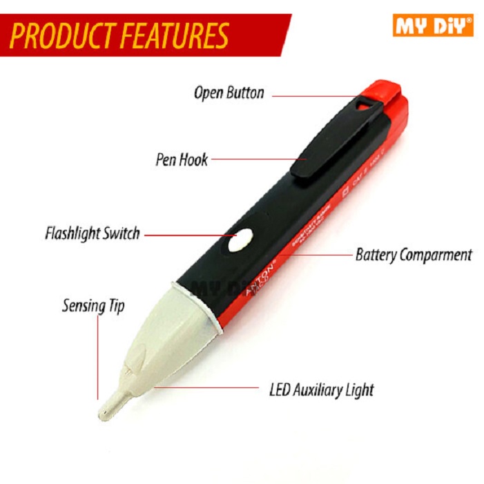 MYDIYHOMEDEPOT- ANTON Test Pen Non Contact Voltage Led Light Buzzer ...