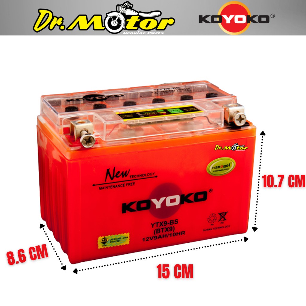 KOYOKO GEL G2 LED BATTERY BATERI MOTOR BATTERI YB3L YB4L YB5L YTZ5 YTZ6 ...