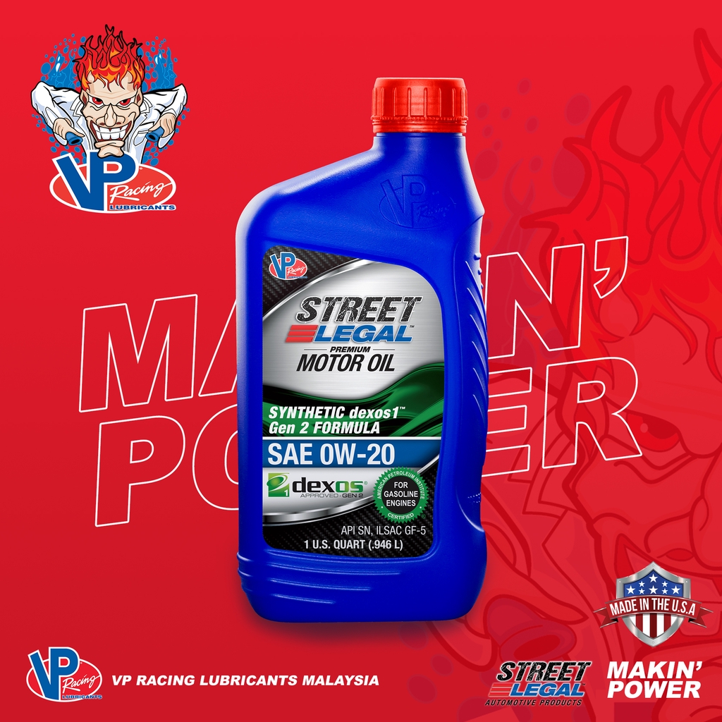 VP Racing STREET LEGAL™ 0W-20 Full Synthetic Dexos1™ Gen 2 Engine Oil ...