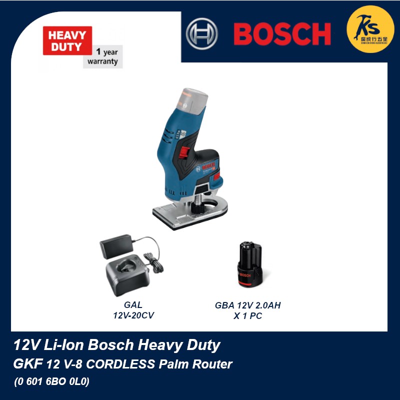 BOSCH 12V Cordless Palm Router GKF 12V-8 Professional ( 0 601 6B0 0L0 ...