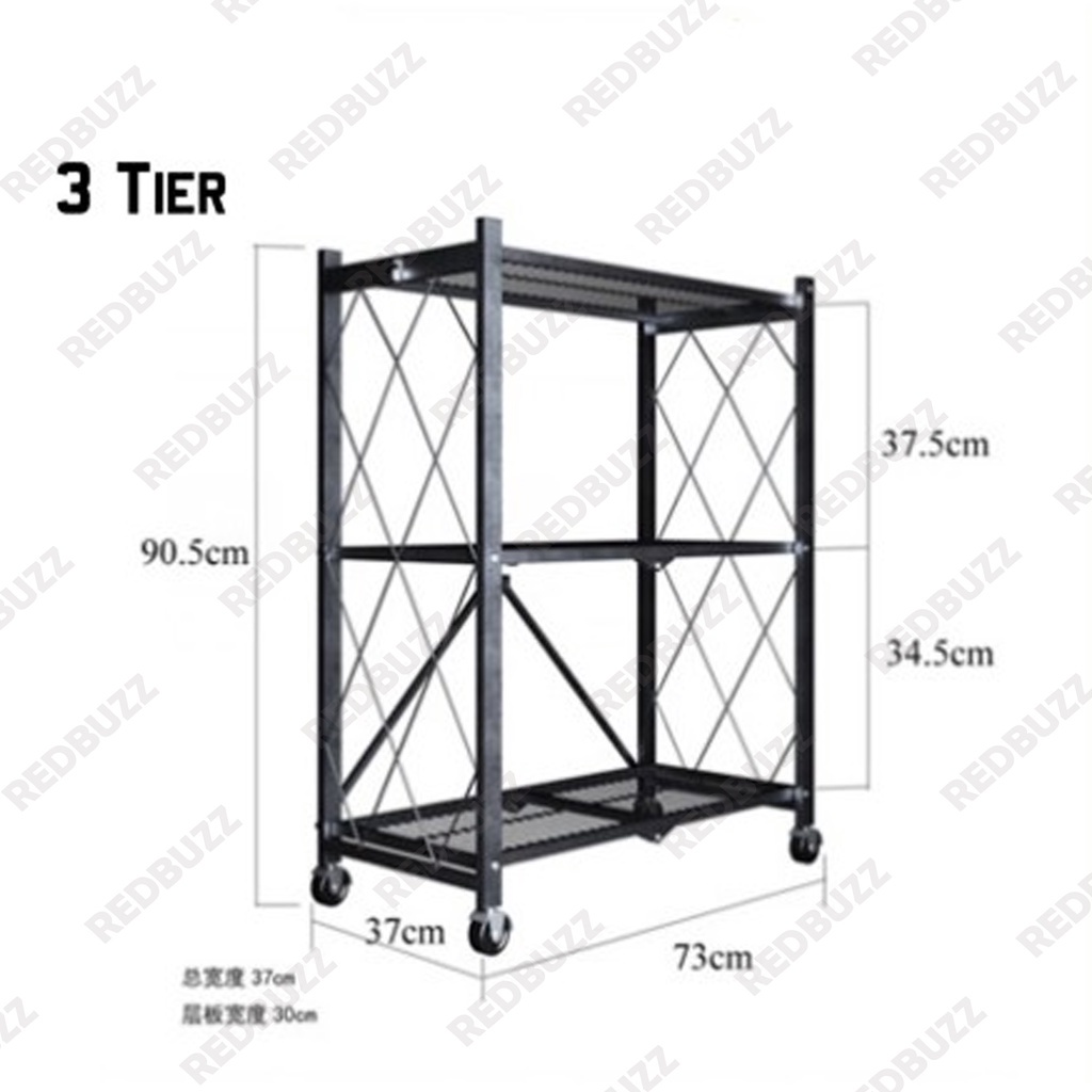 Foldable Rack Mobile Storage Rack Kitchen Organizers Home Storage Rack ...