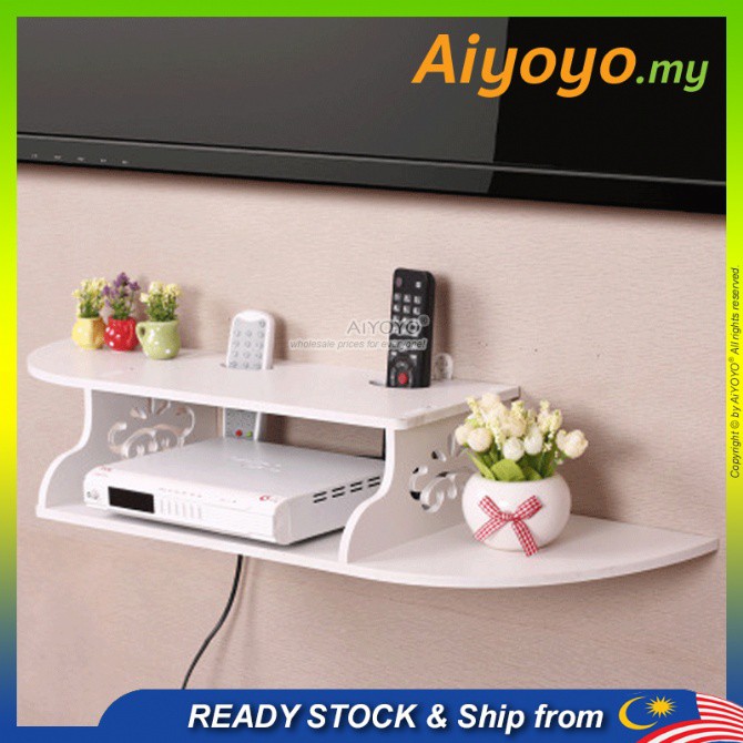 Wall Mount Storage Shelf Holder Stand Rack TV Box Astro Router PC DVD ...