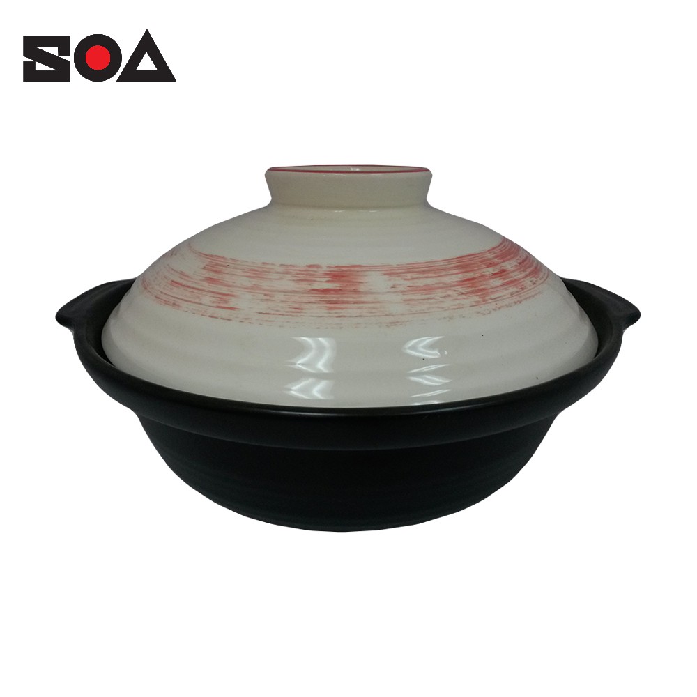 SOA Sand Casserole RED HAKEME Japanese Ceramic Pots Claypot Nabe ...