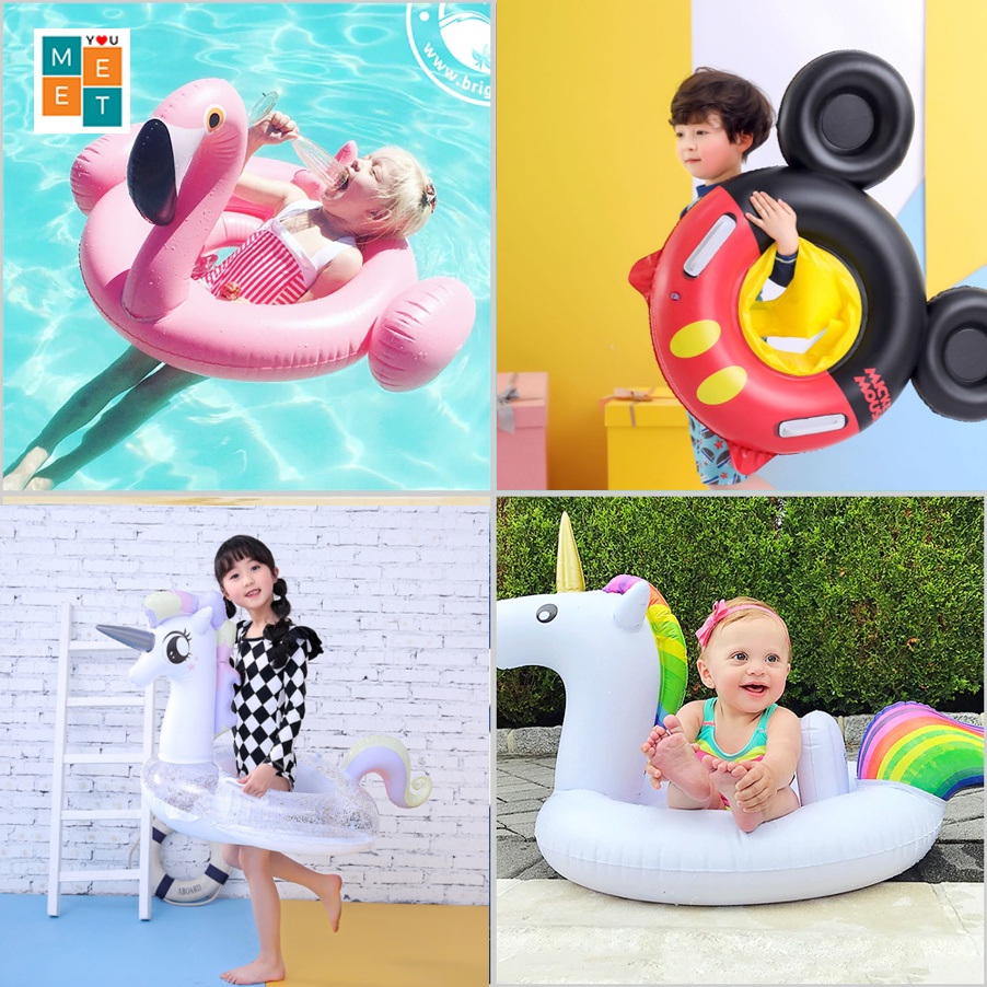 Local Ready Stock Baby Kids Safety Flamingo Swimming Ring Inflatable ...
