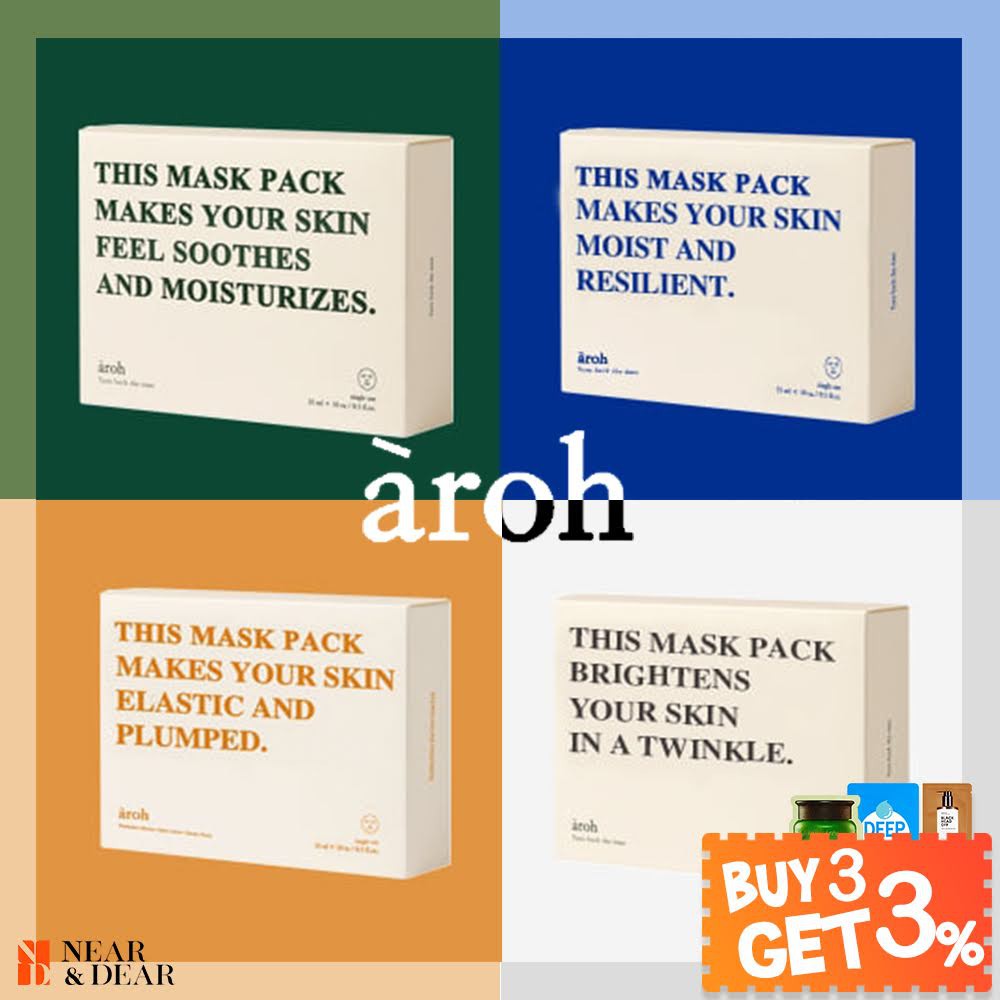 AROH // Marine Moisturising / Vit. C Probiotics Brightening / Skin Glow Manuka Honey Face Mask ...