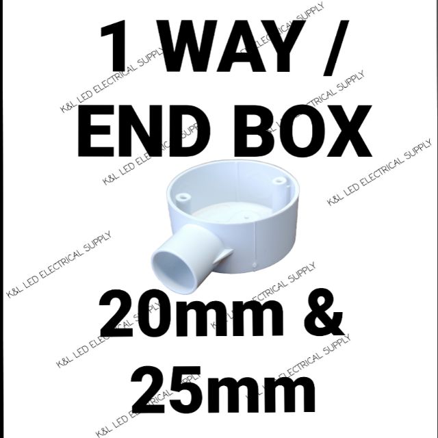 PVC CONDUIT FITTING 1 WAY / END BOX 20MM 3/4" & 25MM 1" | Shopee Malaysia