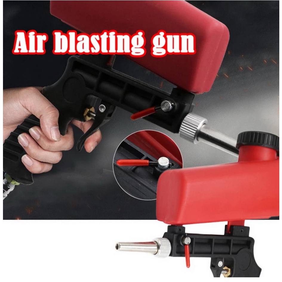 90psi Portable Gravity Pneumatic Sandblaster Gun Lightweight Aluminium ...