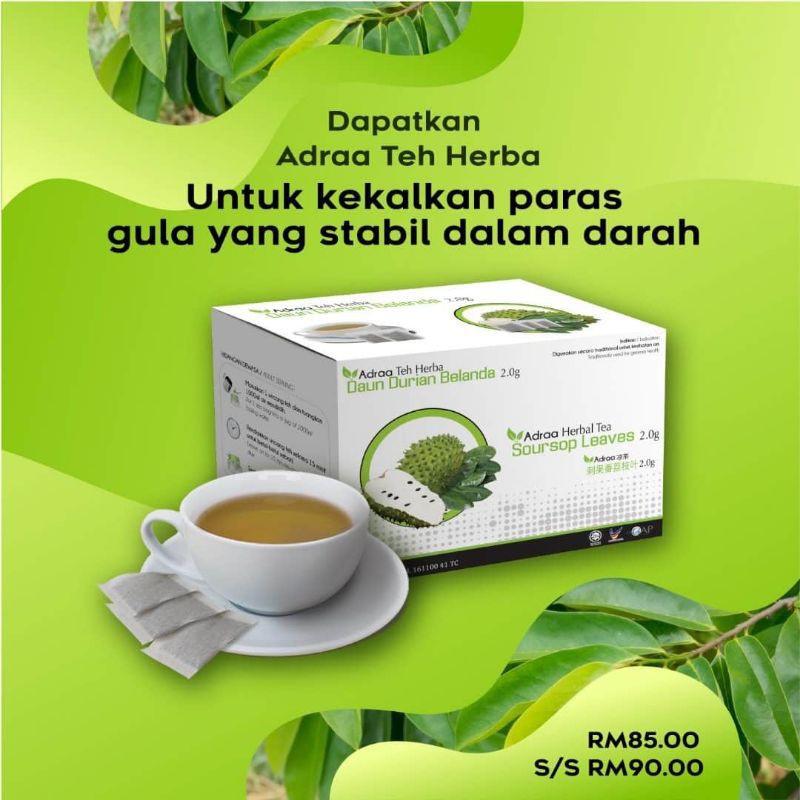 Adraa by Rosyam Soursop Herbal Tea (Teh Durian Belanda) | Shopee Malaysia