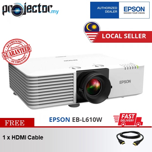 Epson EB-L610W WXGA 6000 LUMENS 3LCD Laser Projector, High Brightness ...