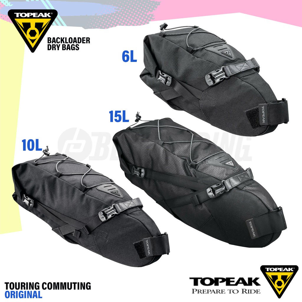TOPEAK BACKLOADER DRY BAGS TOURING COMMUTING 6L 10L 15L BIKEPACKING BAG ...